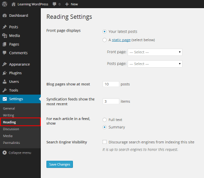 For Newbies: WordPress Reading Settings And Features Explained ...