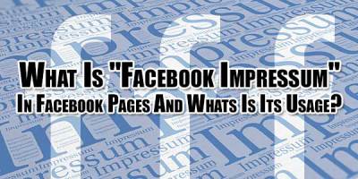 How To Write “Facebook Impressum” In Facebook Pages? - EXEIdeas – Let's ...