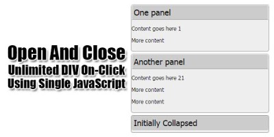 Open And Close Unlimited DIV On-Click Using Single JavaScript ...