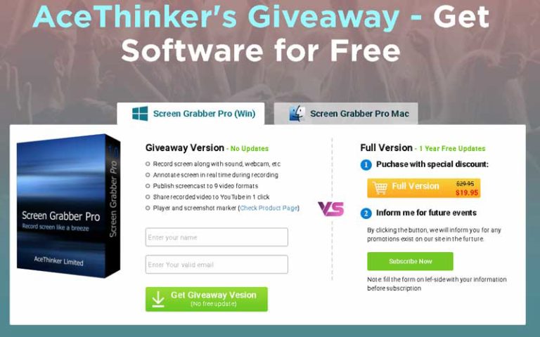 Giveaway: AceThinker Screen Grabber Pro – Best Screen Recorder ...