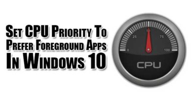 Set CPU Priority To Prefer Foreground Apps In Windows 10 - EXEIdeas – Let's Your Mind Rock